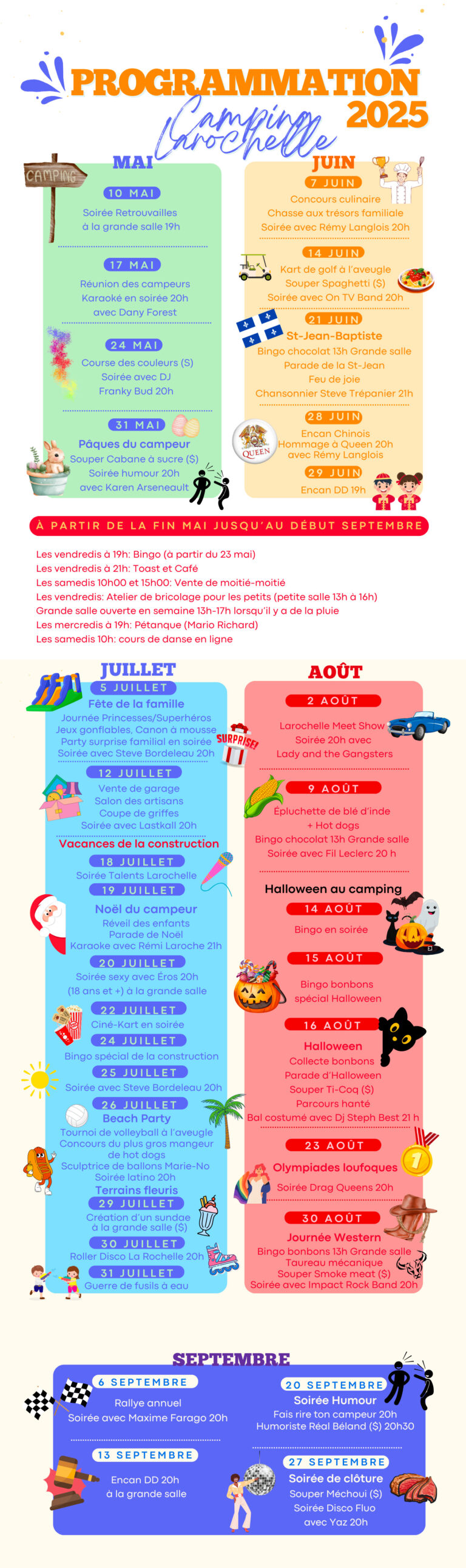 Programmation 2025 – Camping Larochelle